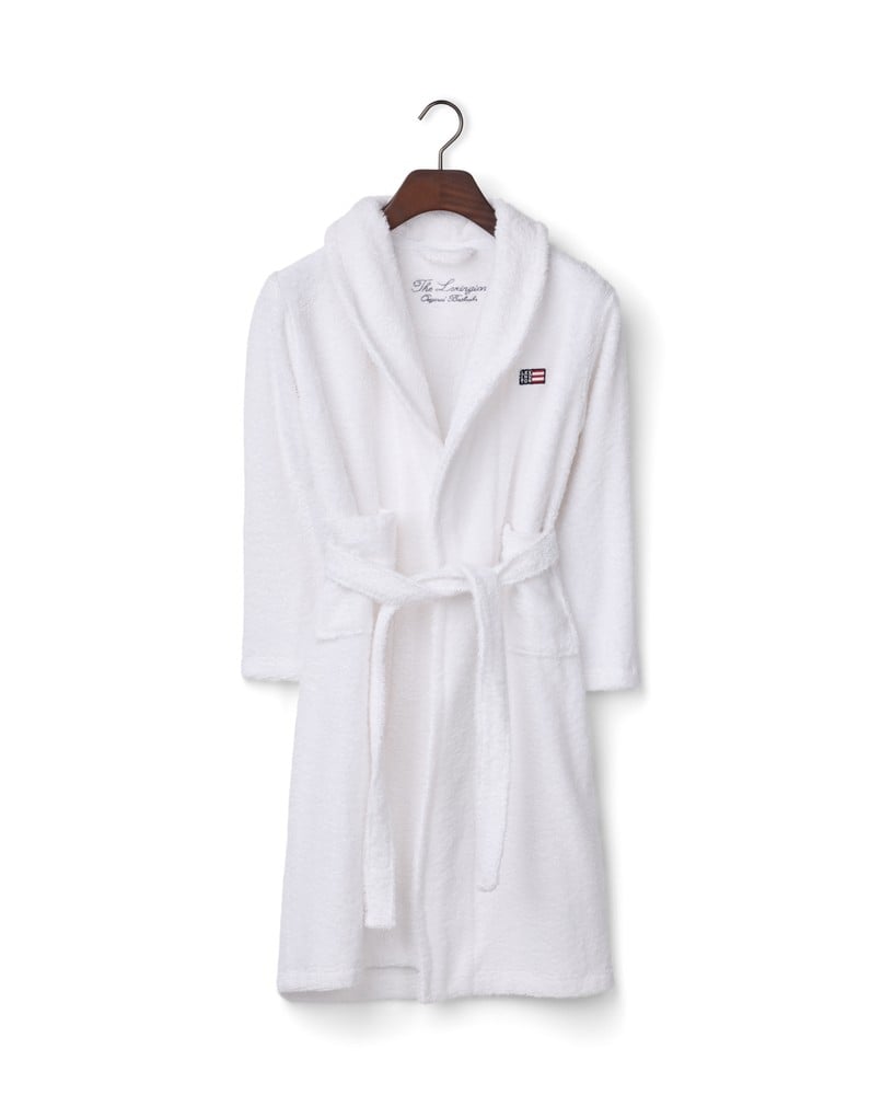 ICONS Kids cotton blend terry robe, white | Lexington