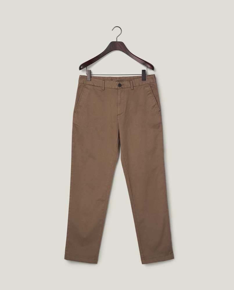 Classic tapered cotton twill pant, green | Lexington